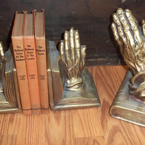 Vintage Set of Praying Hands Bookends and Doorstop/statue Large ...