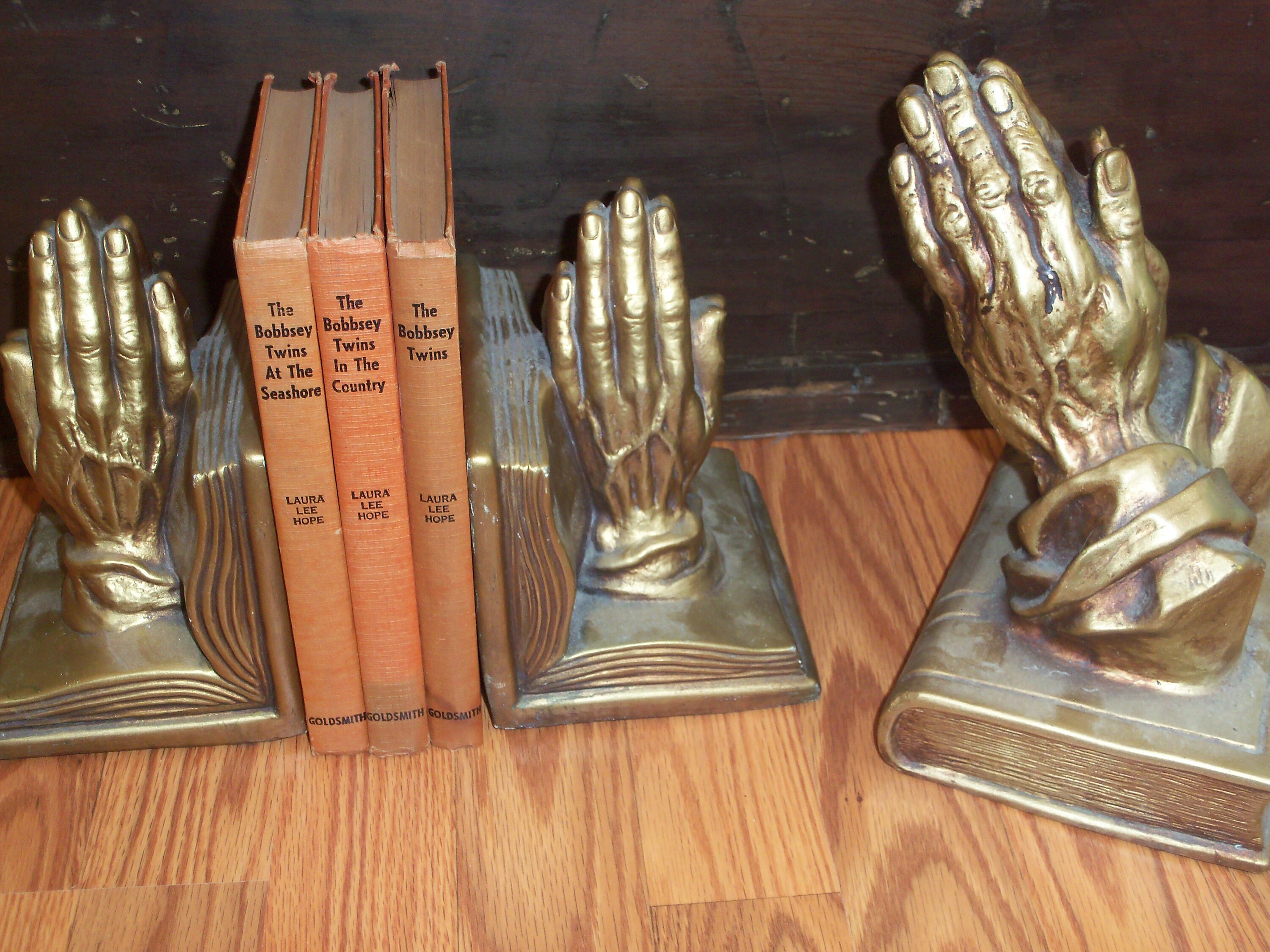 Vintage Set of Praying Hands Bookends and Doorstop/statue Large ...