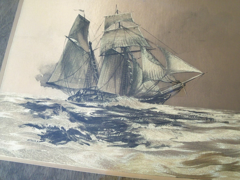 Amazing Wooden Foil Ship Artwork Wall Decor Ocean Sailboat Clipper - Etsy