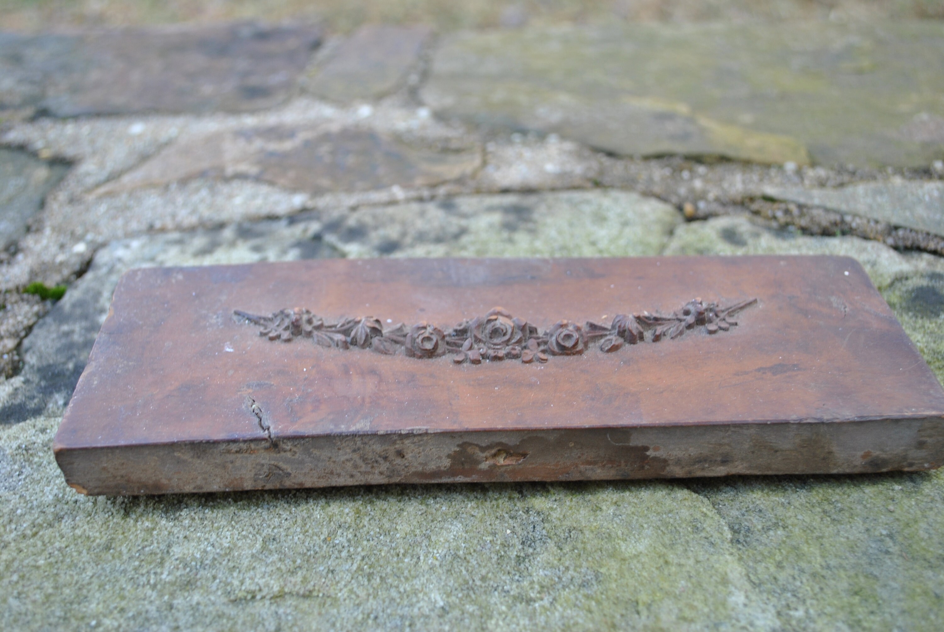 Antique Architectural Plaster Casting Mold Small Floral Ornate Carved ...