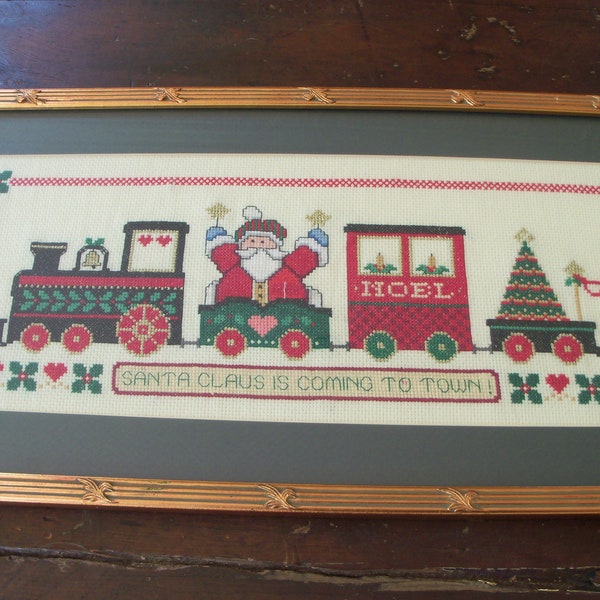 Santa Train Cross Stitch - Etsy
