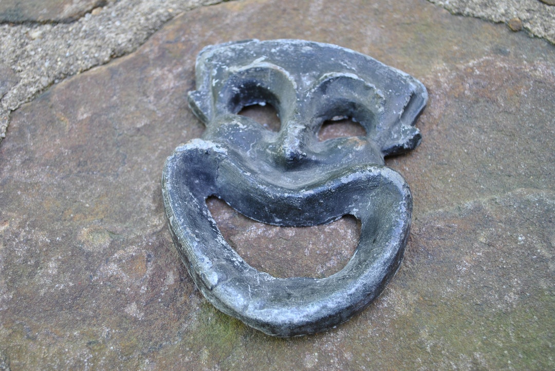 Antique Very Heavy Metal Theater Mask Wall Decor Theatre Happy Face - Etsy