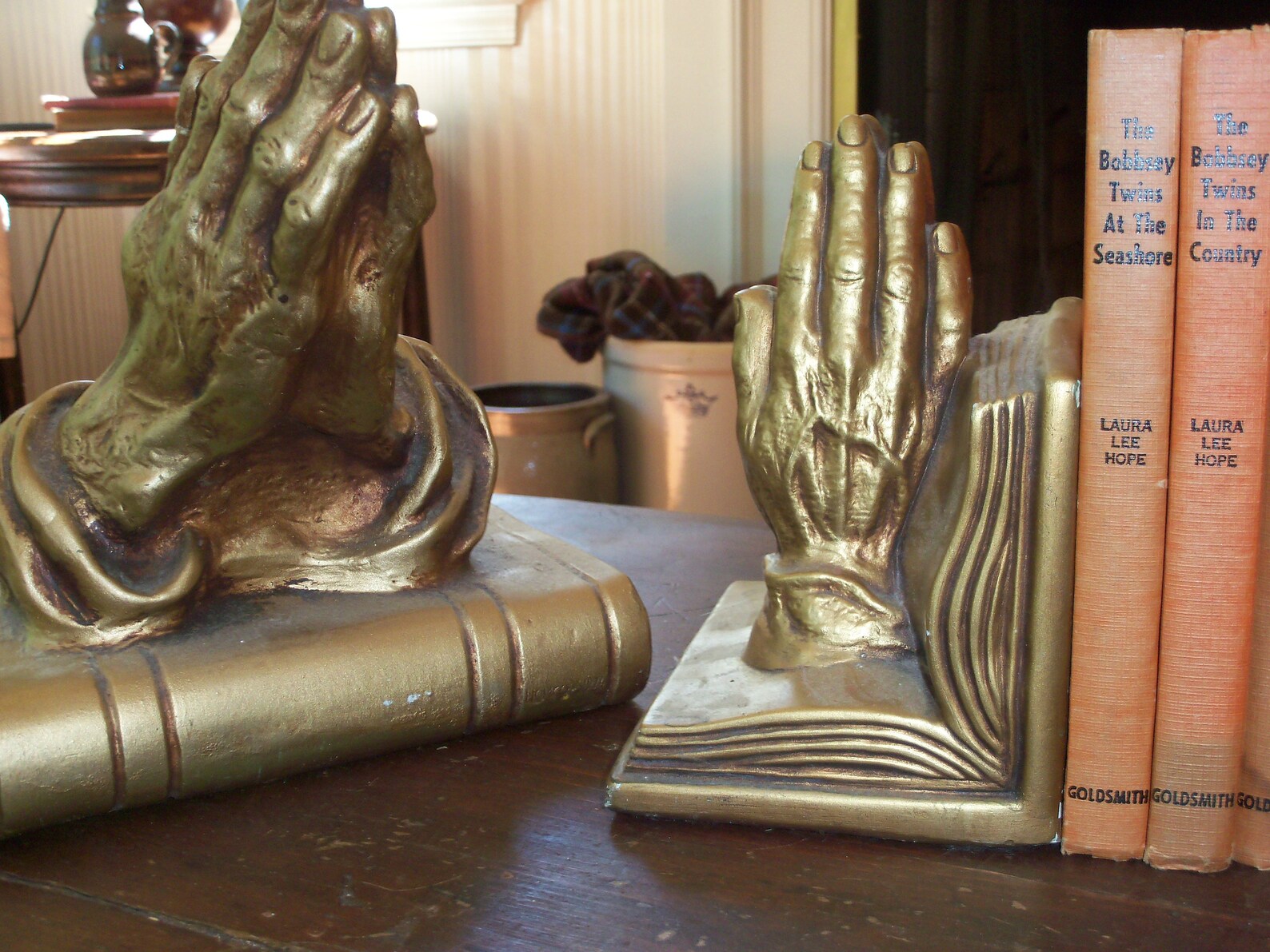 Vintage Set of Praying Hands Bookends and Doorstop/statue Large ...
