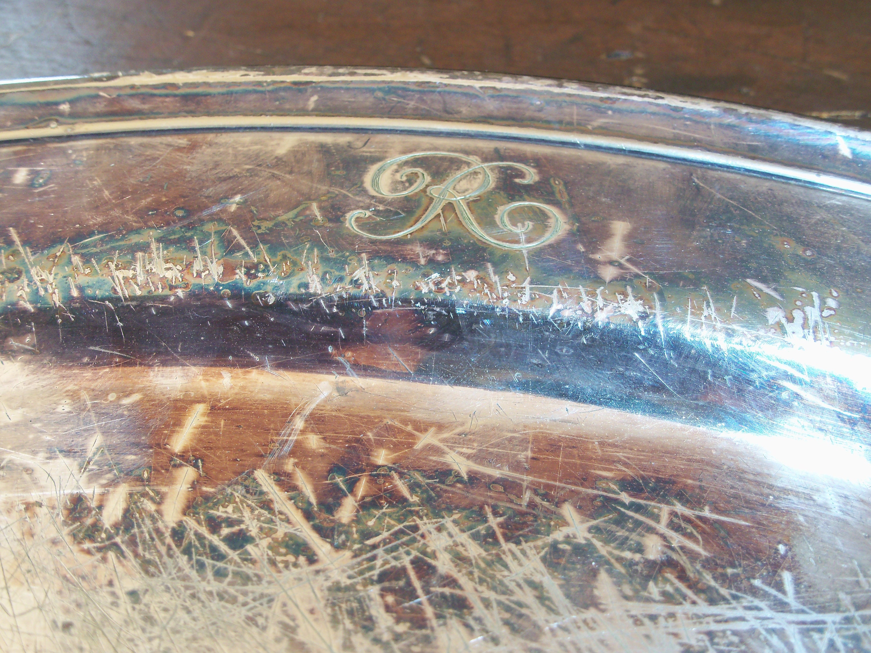 Vintage Gorham Siver Plate Serving Tray Initial R Oval Formal - Etsy