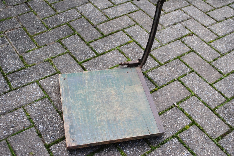 Antique Rustic Dark Green Paper Cutter Guillotine Primitive | Etsy