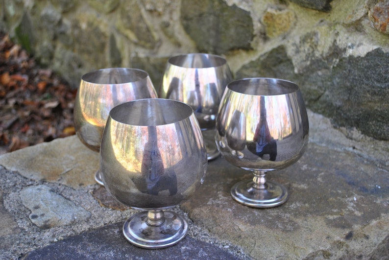 Oneida Large Goblets Wine Glasses Silverplate Formal Set of 4 - Etsy