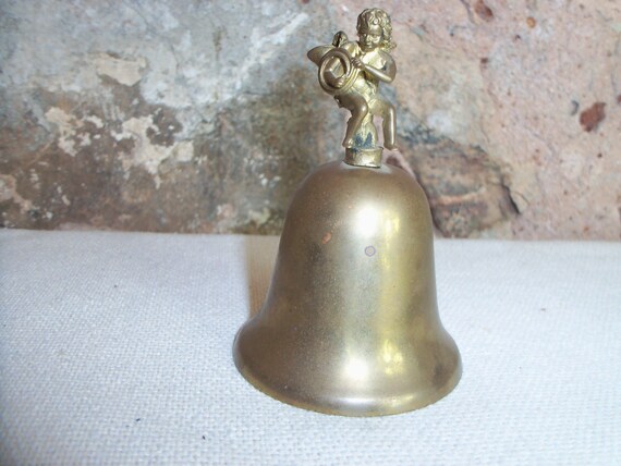 Vintage Handmade Brass Bell Angel Ringing Decor | Etsy
