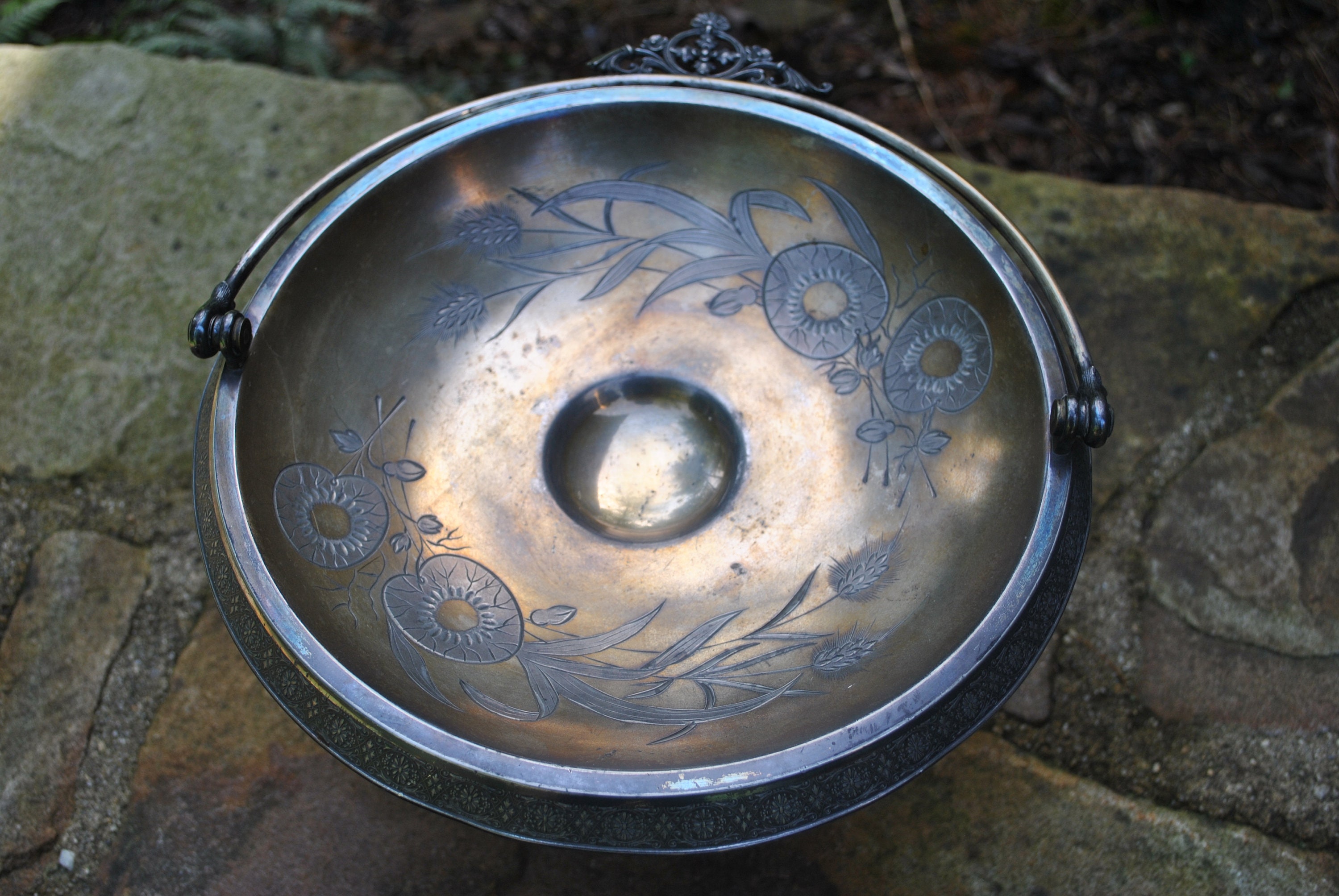 Antique Wedding Basket Quadruple Plate Simpson Hall Miller Silver ...