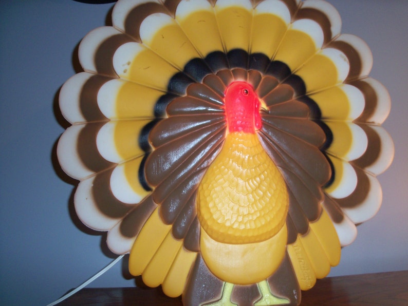 Super Cool Vintage Large Plastic Light Up Turkey Thanksgiving | Etsy