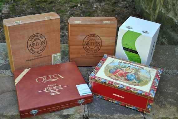 Cigar Box Lot Collection Set Smoking Stogie Storage Wooden - Etsy