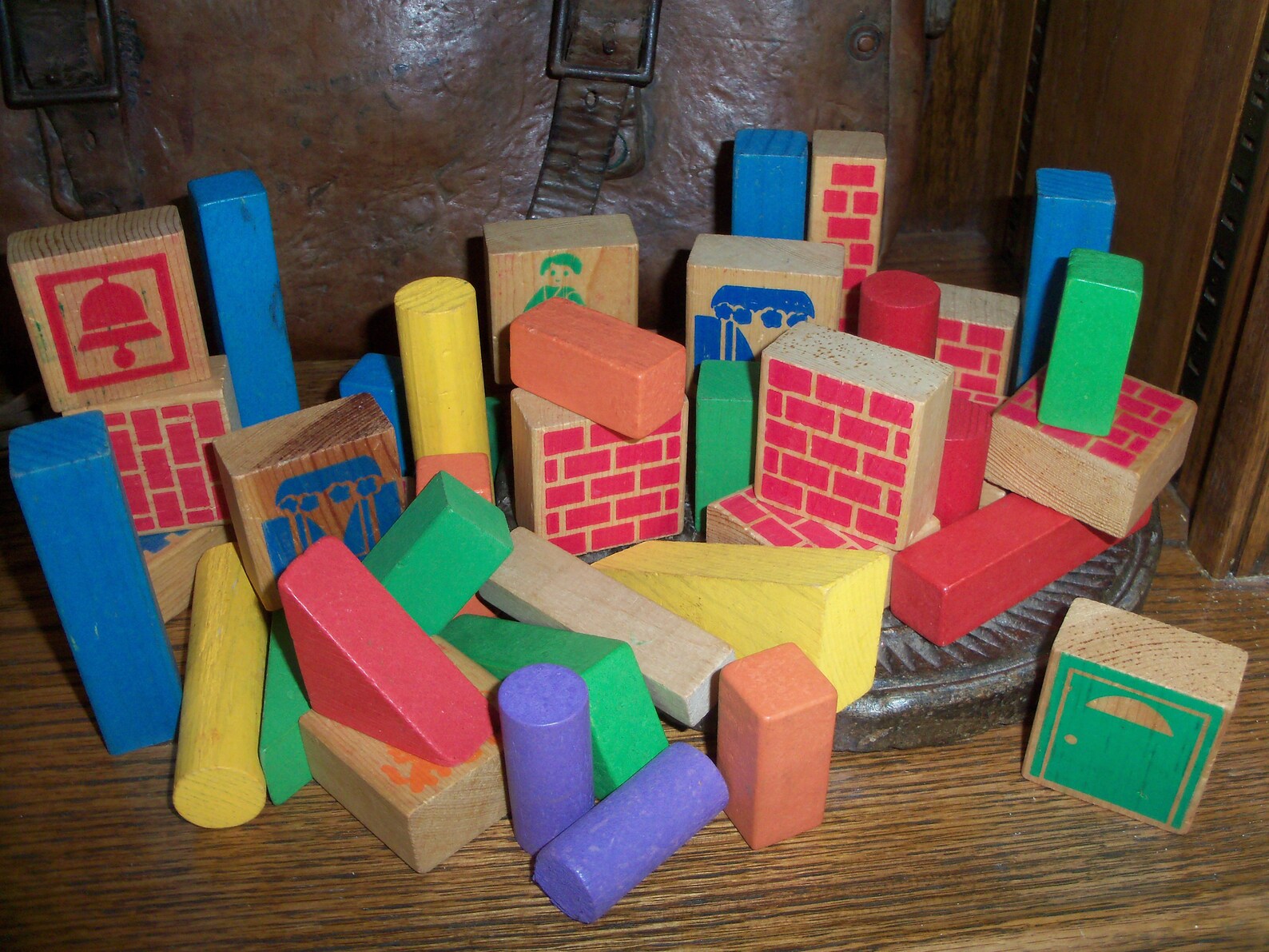 Lot of 42 Vintage Wooden Building Blocks Kids Children Props C | Etsy