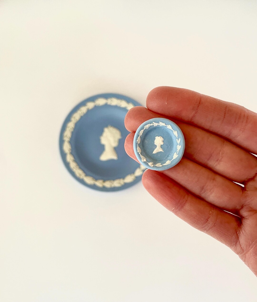 Mini Blue Cameo Plate | Jasperware Wedgwood Inspired Dollhouse Wall ...