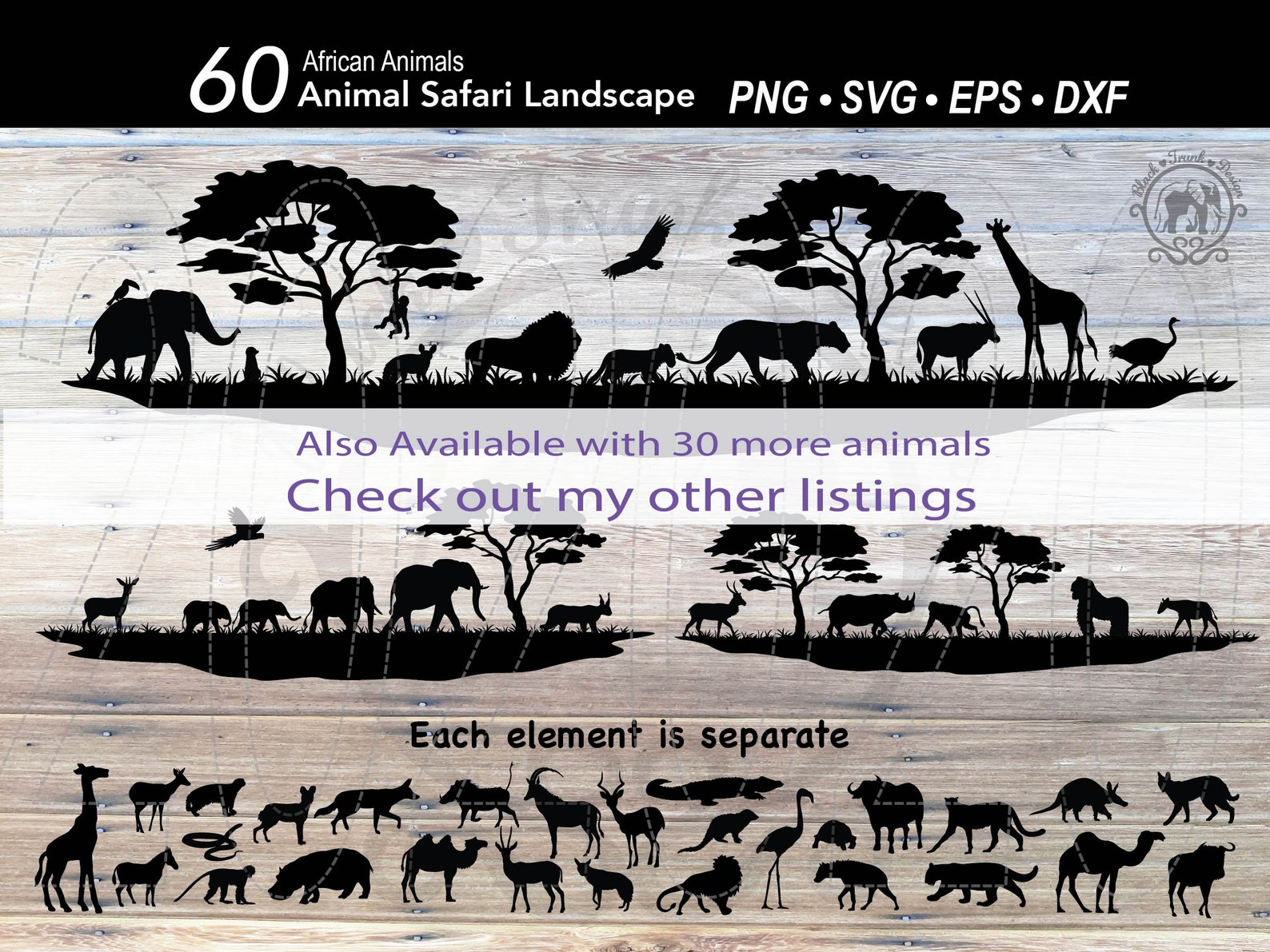 20 Safari Africa Silhouette Animal SVG Bundle Africa Scene - Etsy