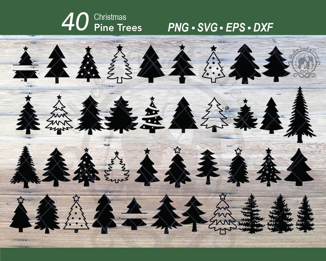 40 Christmas Tree SVG Bundle Christmas Pine Tree Cut File Christmas ...