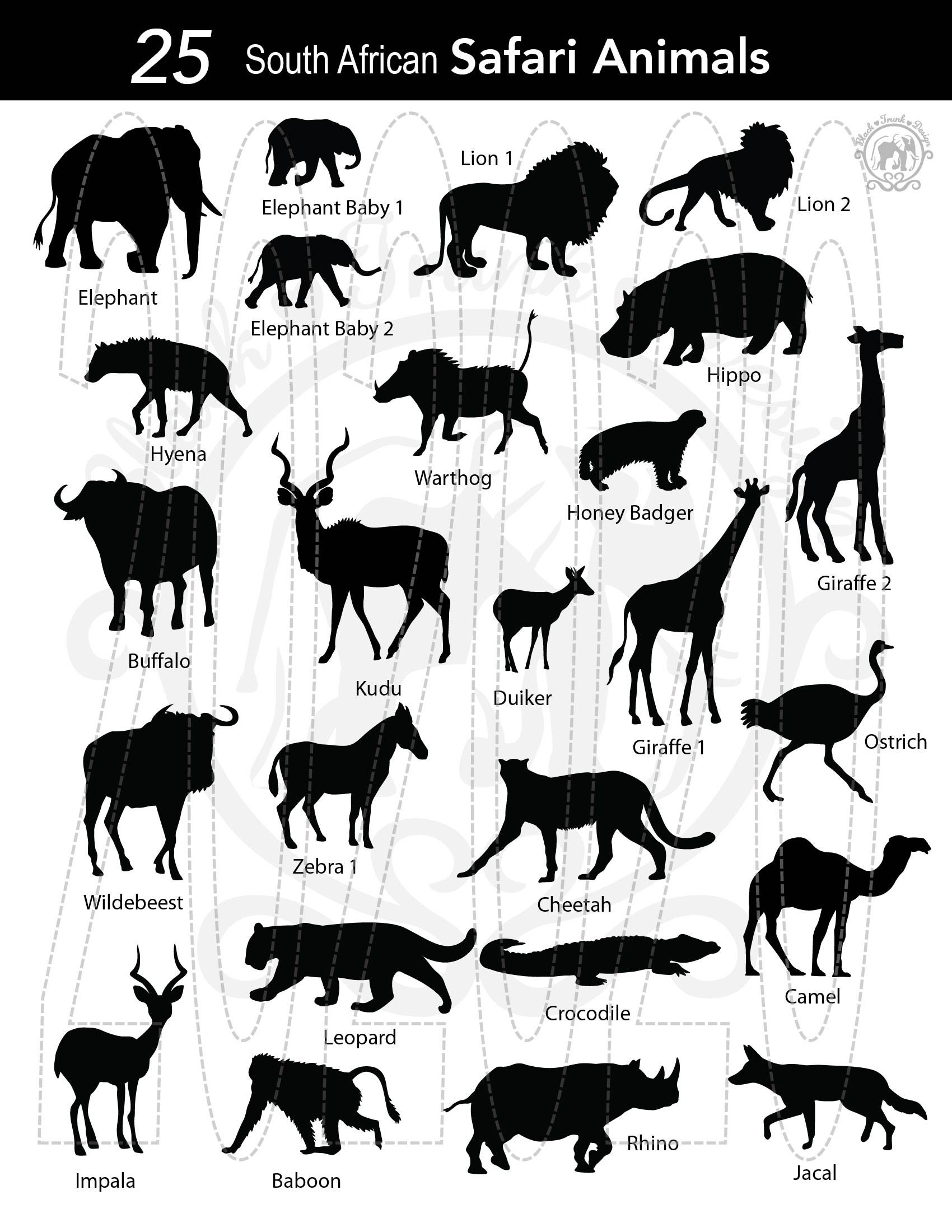 30 Safari Africa Silhouette Animal SVG Bundle Africa Scene - Etsy
