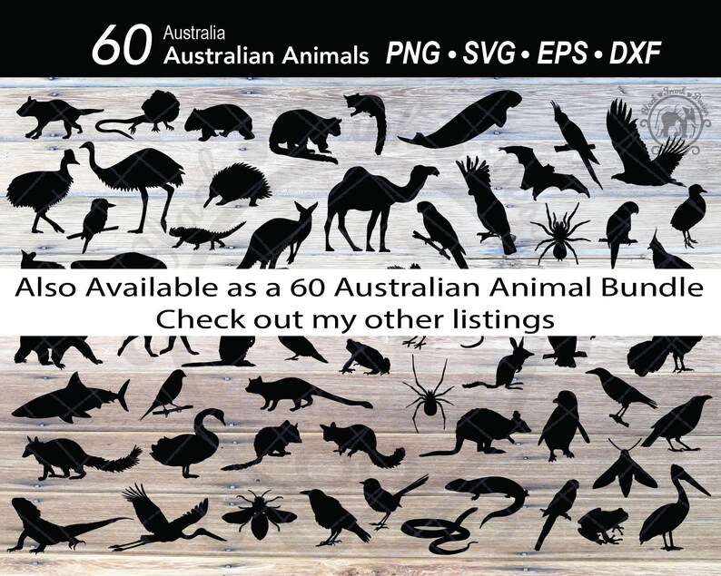 40 Australian Animal SVG Bundle Silhouette|platypus|kangaroo|tasmanian ...