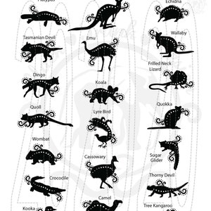 20 Australian Animal SVG Swirl Graphic Bundle Platypus Kangaroo ...