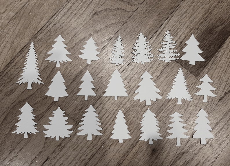 20 Christmas Pine Tree Silhouette SVG Bundle | Forest Tree Landscape ...