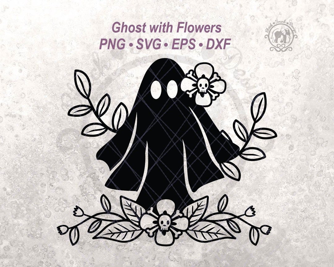 Flower Ghost SVG Clipart | Floral Summer Skull Vector Shirt Graphic ...