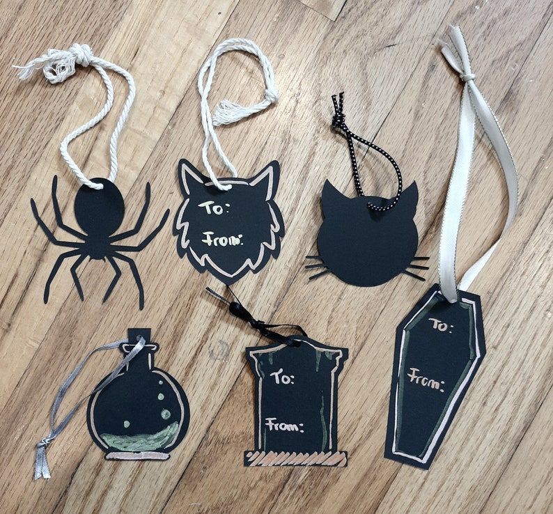 30 Halloween Gift Tag SVG Fall Shape Blank DIY Gifting Label Bundle ...
