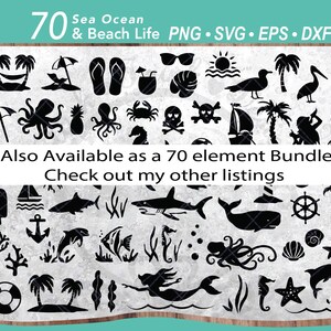 45 Ocean SVG Bundle Sea Creatures Beach Cut Files Underwater Mermaid ...
