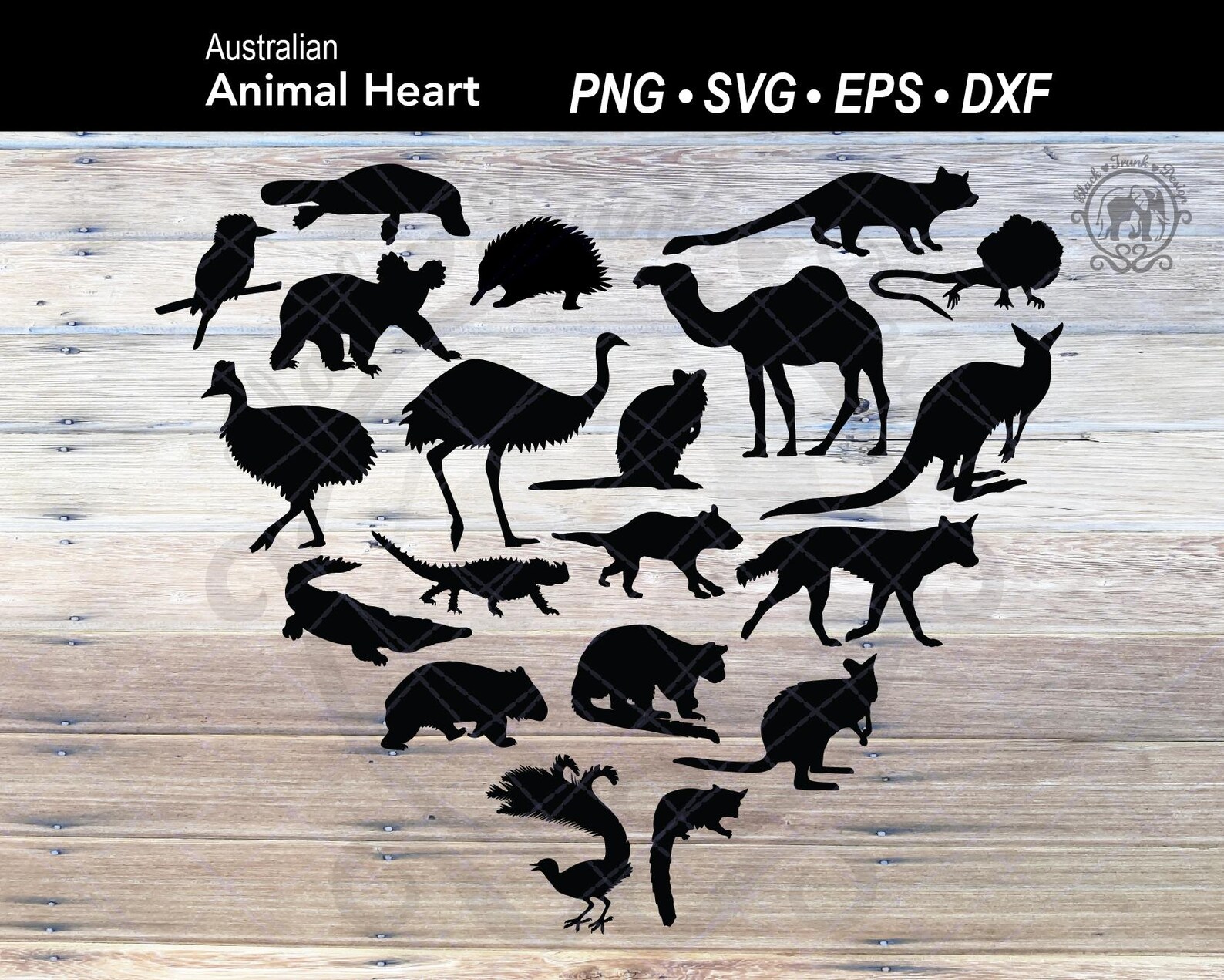 Australian Animal SVG Bundle Valentine Heart Wreath Graphic Platypus ...
