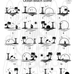 60 Tropical Beach Scene SVG Bundle | Ocean Dolphin Scene | Sunset Palm ...