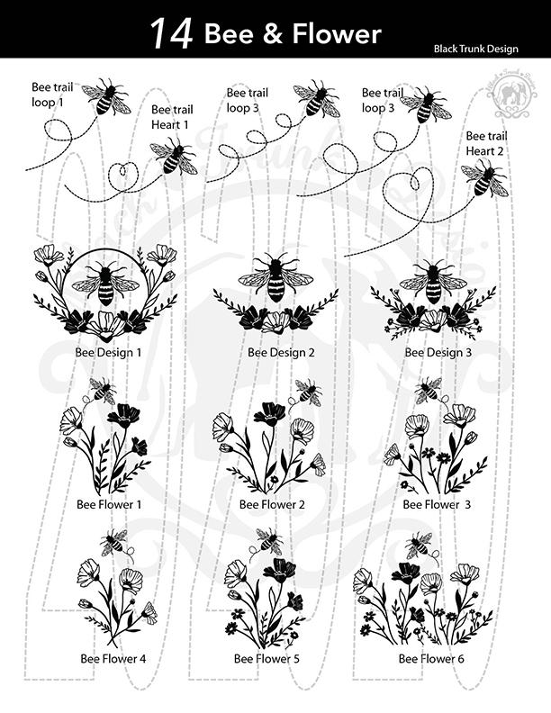 14 Bee Bundle Flower SVG | Wildflower Floral Wreath Border | Bumble Bee ...