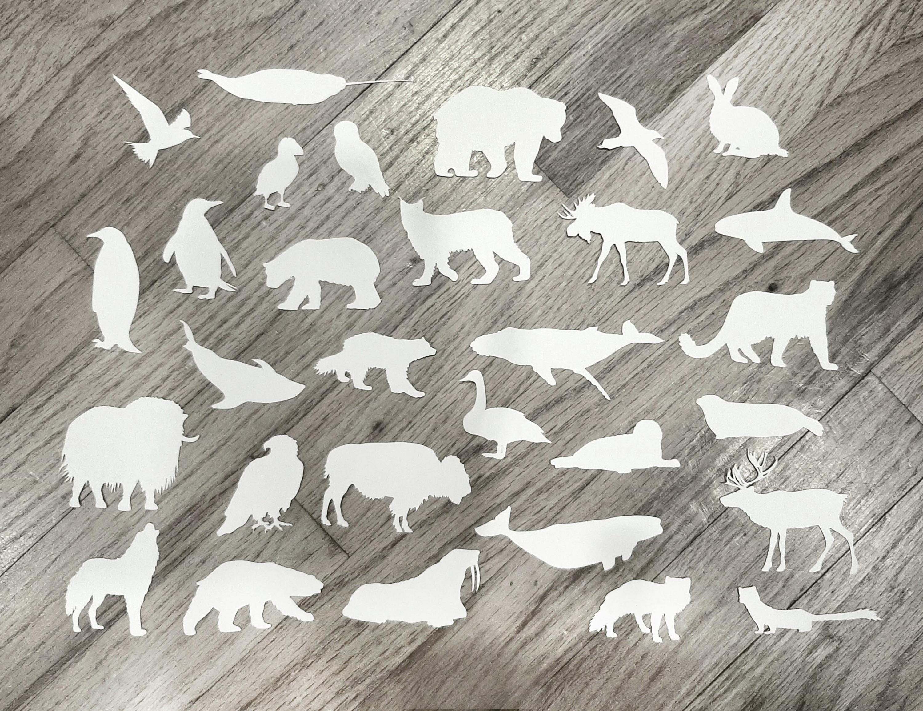 30 Arctic Winter Animal SVG Bundle Silhouette | White Snow Animals ...