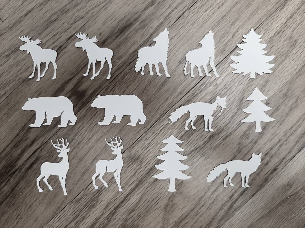 13 Forest Woodland Animal SVG Bundle Silhouettes | Scene Forest Tree ...
