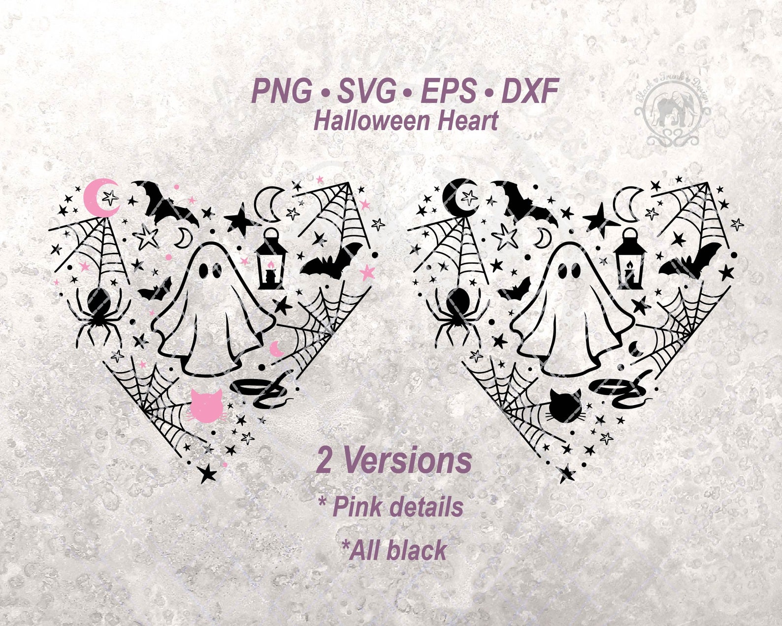 2 Ghost Halloween Heart SVG Cut Files Cute Spooky Love Fall Season ...
