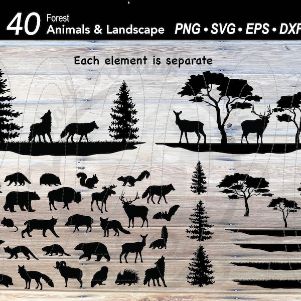 Forest Landscape Svg - Etsy