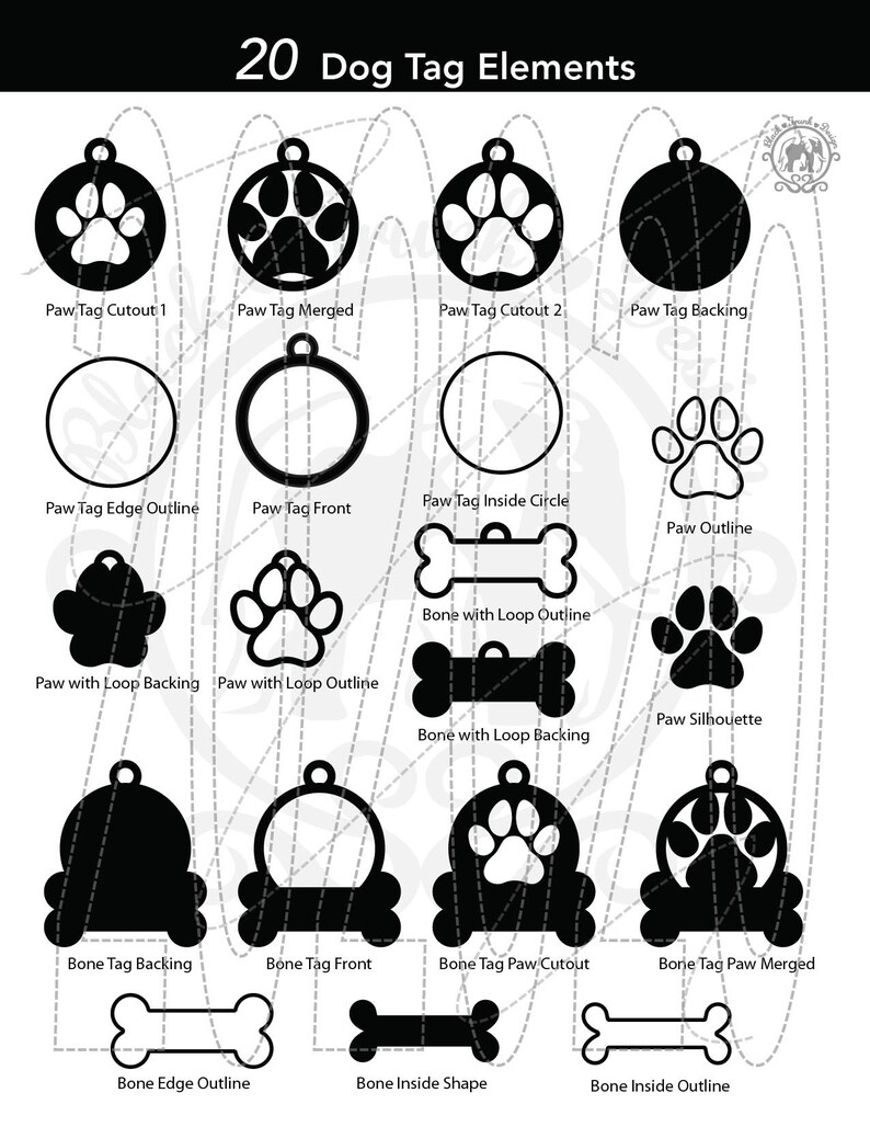 20 Dog Ornament SVG Bundle | Layered Dog Bone Charm | Printable Digital ...