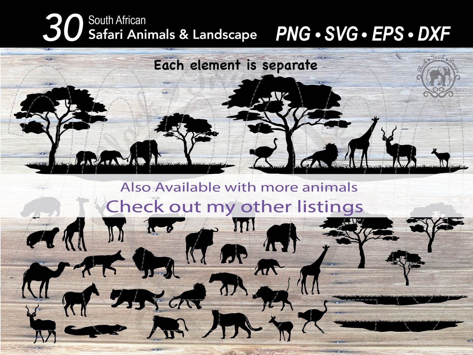 20 Safari Africa Silhouette Animal SVG Bundle Africa Scene - Etsy