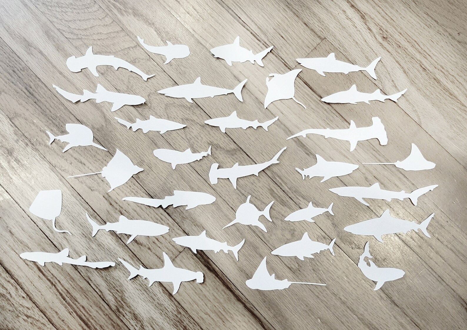 30 Shark & Ray SVG Bundle |hammerhead Shark Vector Silhouette, Great ...