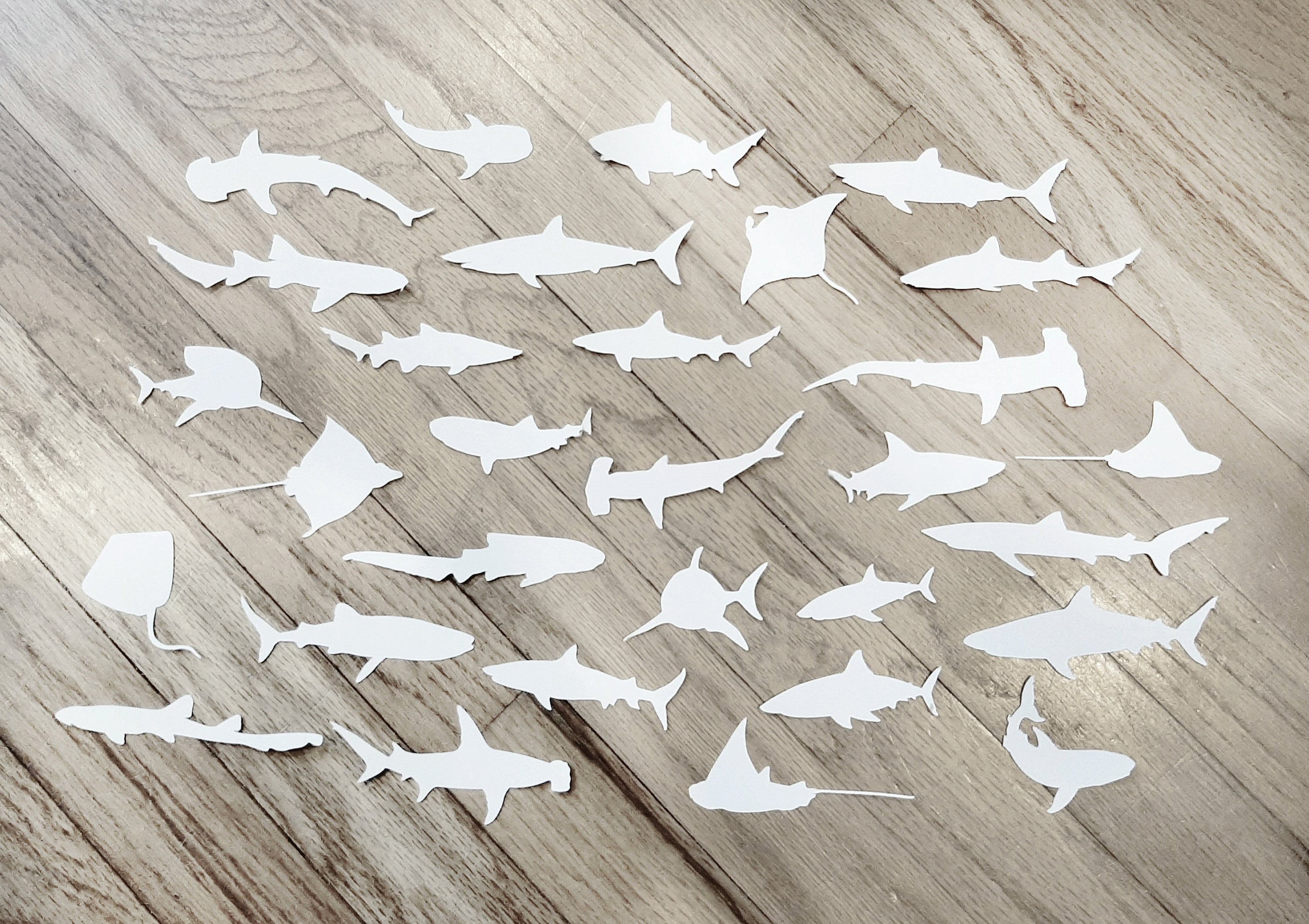 30 Shark & Ray SVG Bundle |hammerhead Shark Vector Silhouette, Great ...