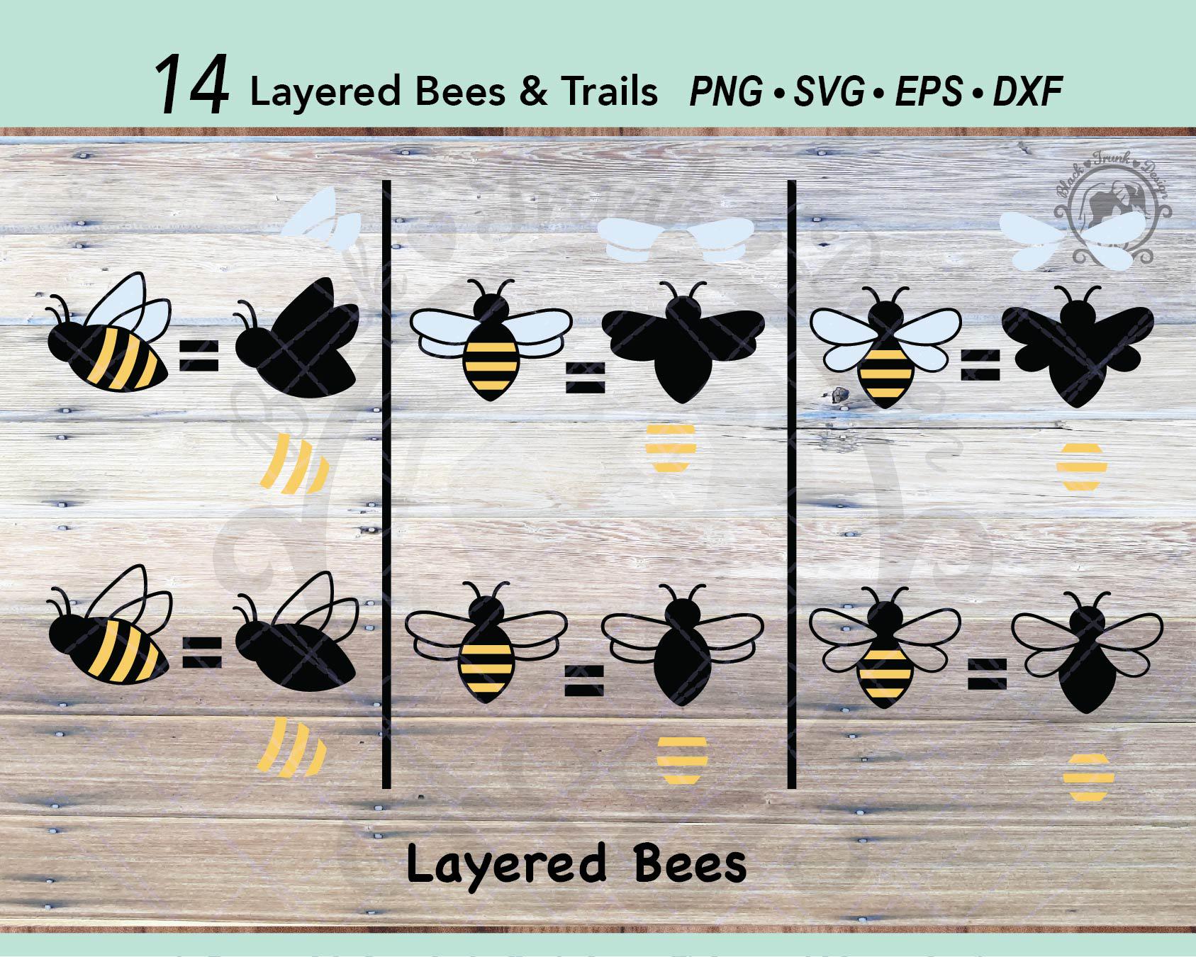 14 Bee SVG Bundle | Layered Bumble Bee Silhouette Vector Graphic Cut ...