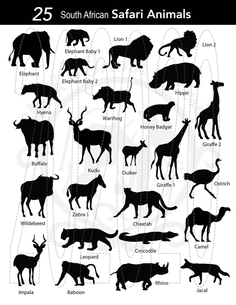 30 Safari Africa Silhouette Animal SVG Bundle Africa Scene - Etsy