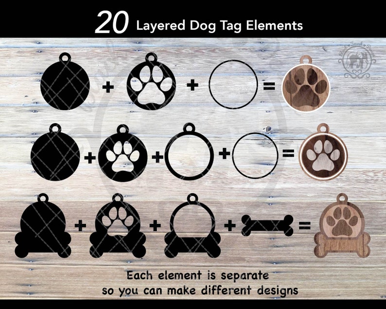 20 Dog Ornament SVG Bundle | Layered Dog Bone Charm | Printable Digital ...