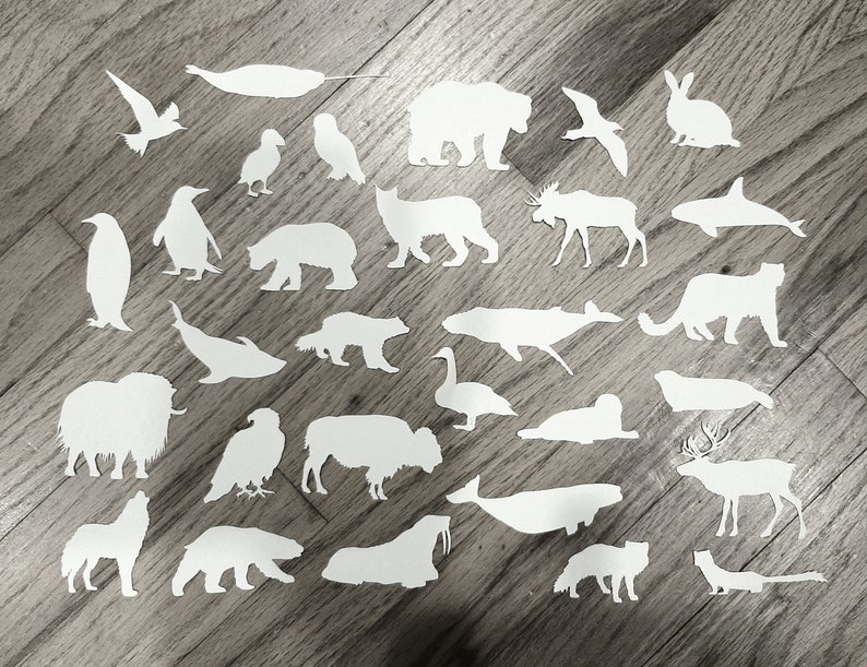 30 Arctic Winter Animal SVG Bundle Silhouette White Snow - Etsy