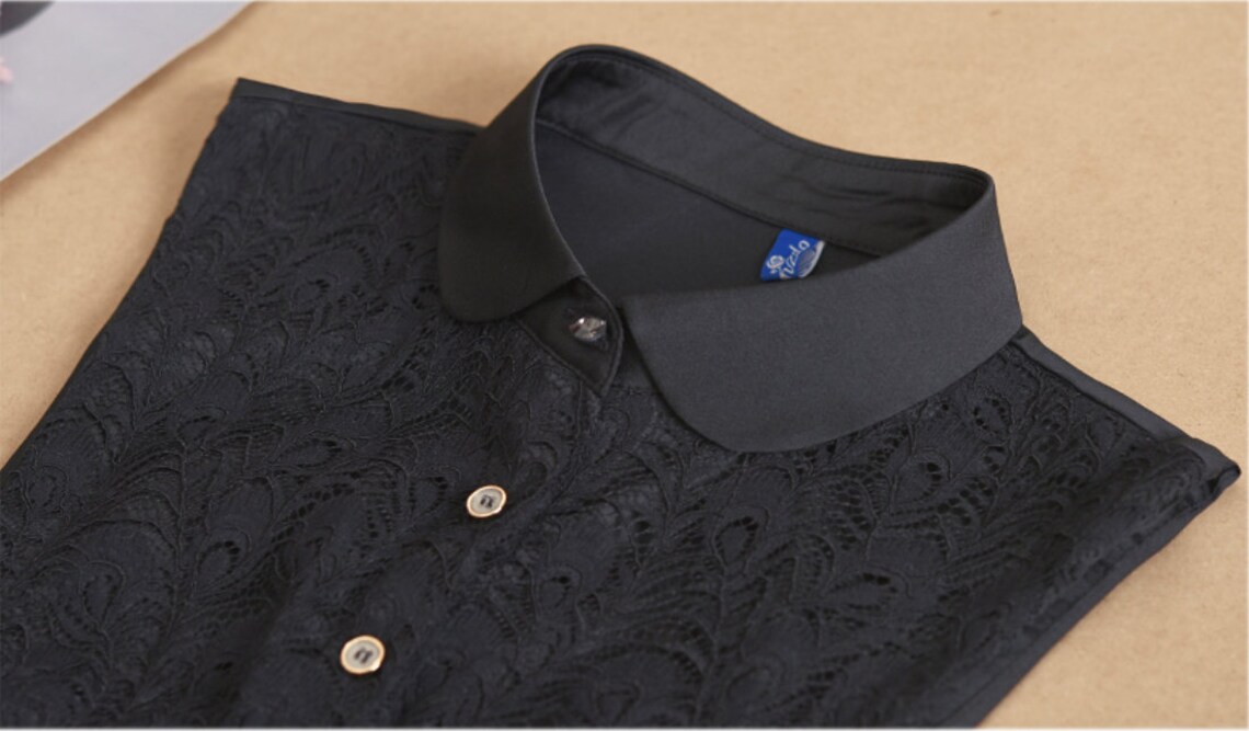 Womens Fake Shirt Collar Detachable Blouse With Round-collar | Etsy