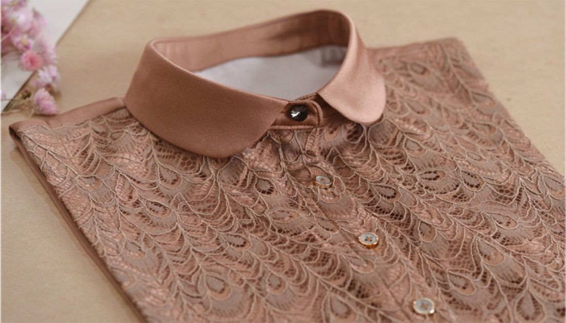 Womens Fake Shirt Collar Detachable Blouse With Round-collar | Etsy