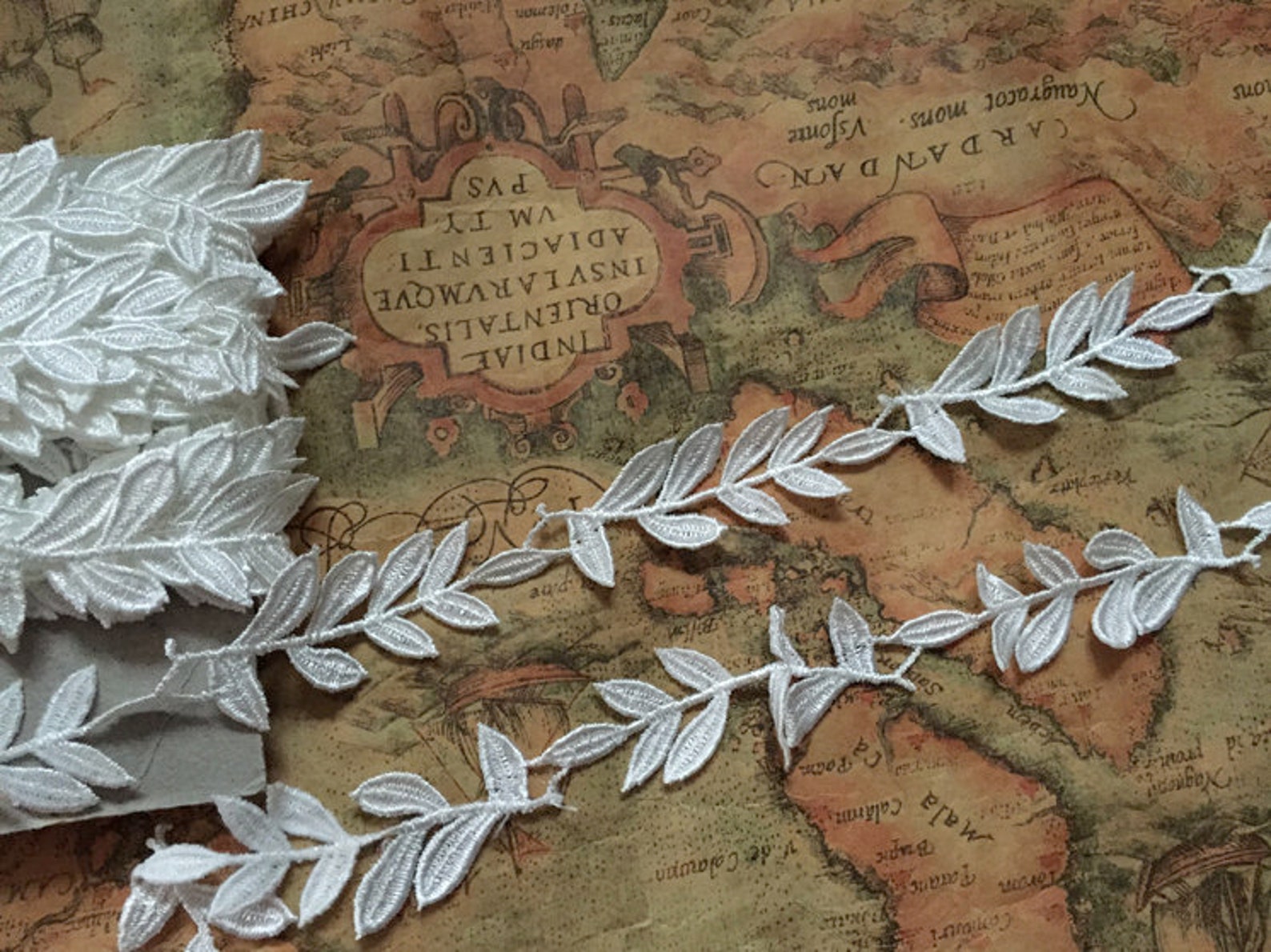 Ivory Leaves Vine Lace Trim Appliques for Bridal Gown Wedding - Etsy