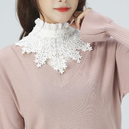 Pleated Fake Lace Collar Shirt Mock Shirt Bib F43 | Etsy