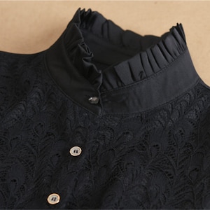 Pleated Fake Lace Collar Shirt Mock Shirt Bib F43 - Etsy