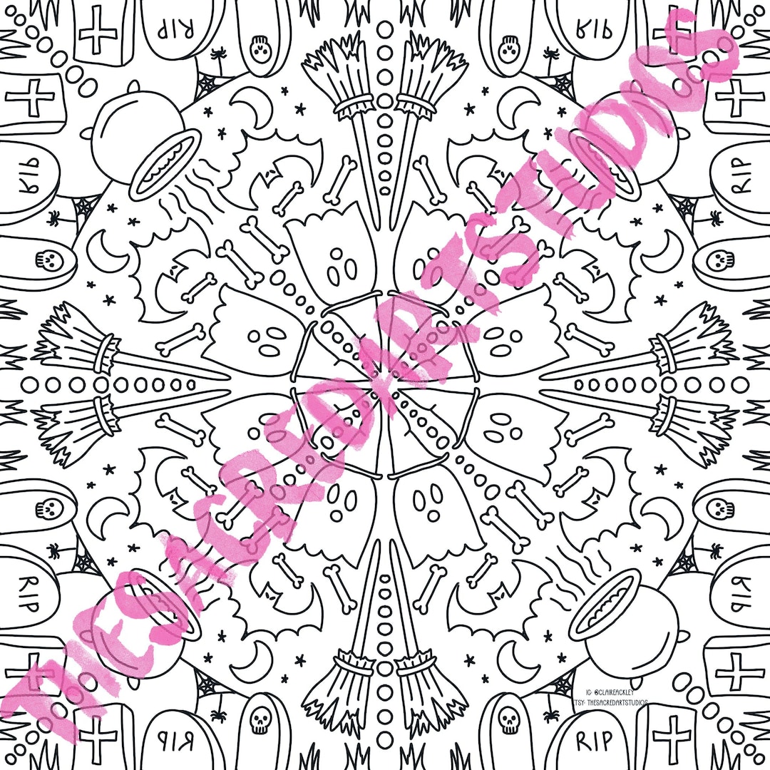 Halloween Digital Coloring Page | Instant Download | Printable Art for ...