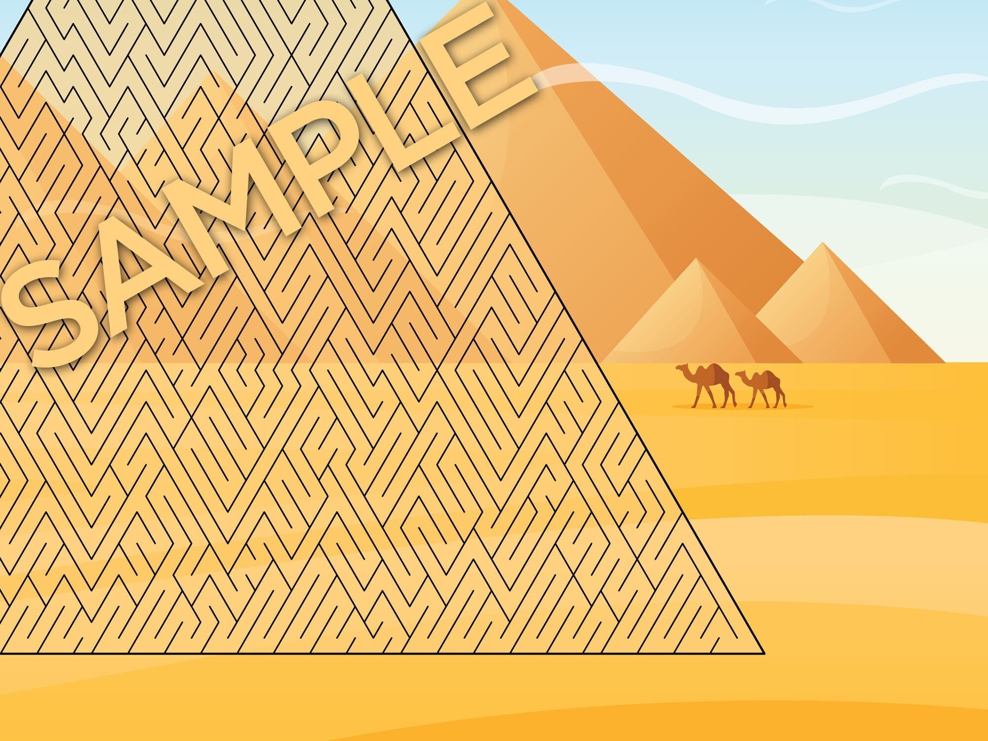Great Pyramid Maze Printable PDF Full page Maze Etsy Great Pyramid Maze Printable PDF Full page Maze Etsy