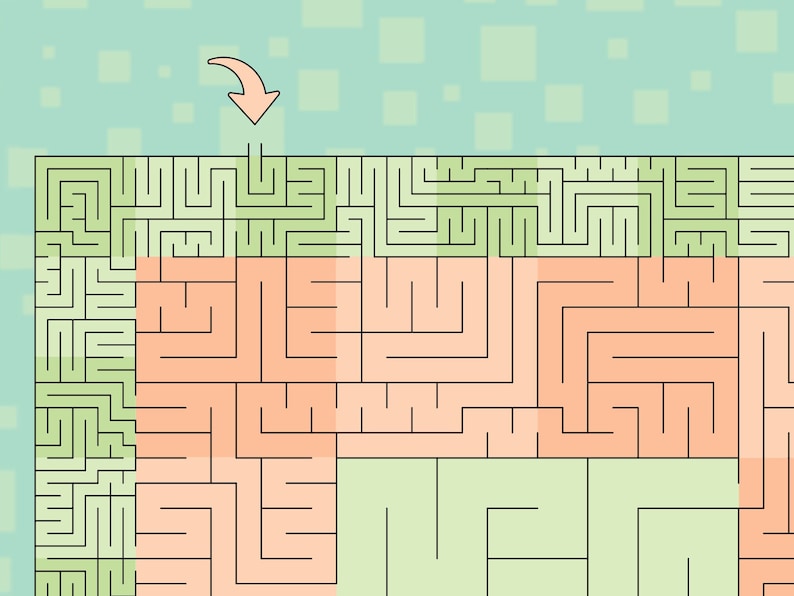 Fractal Squares Maze Printable PDF, Full-page Maze - Etsy