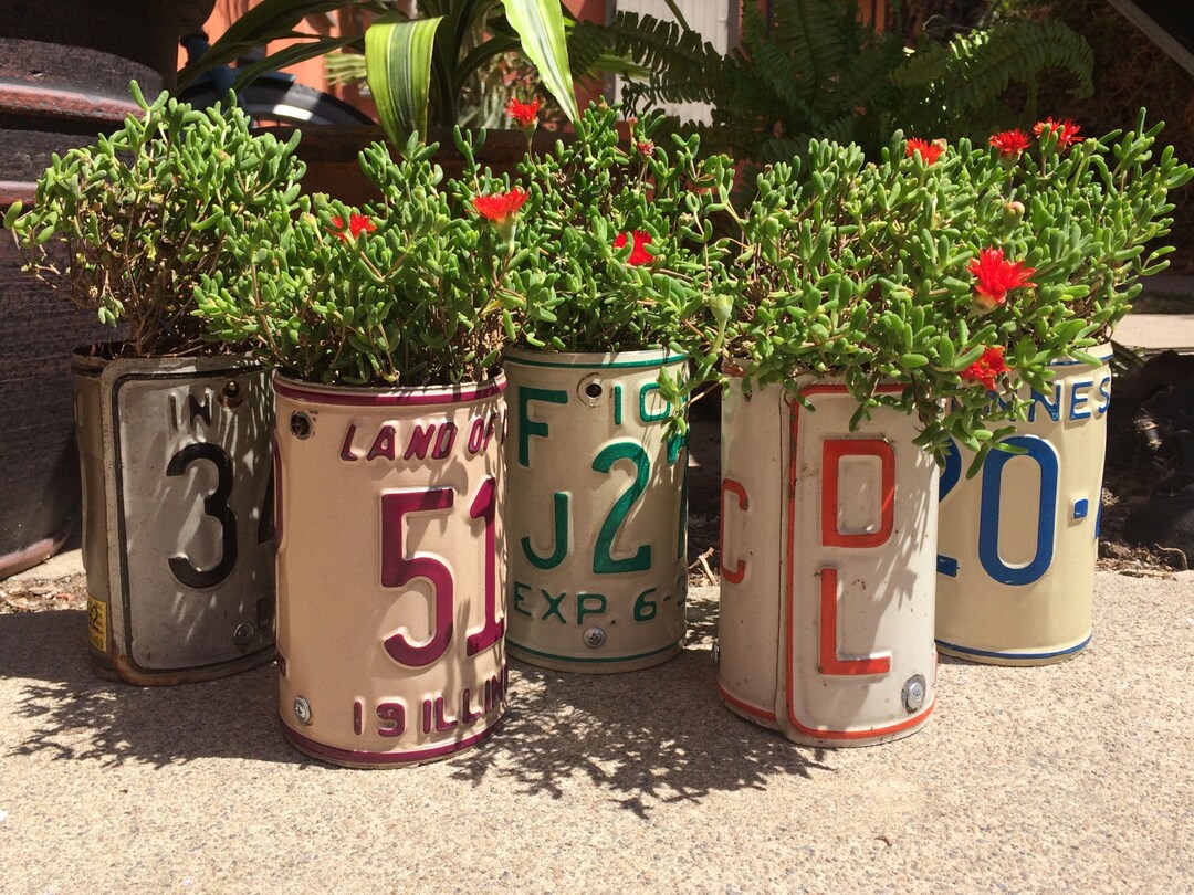 License Plate Planter, Random State, Handmade From Vintage American ...