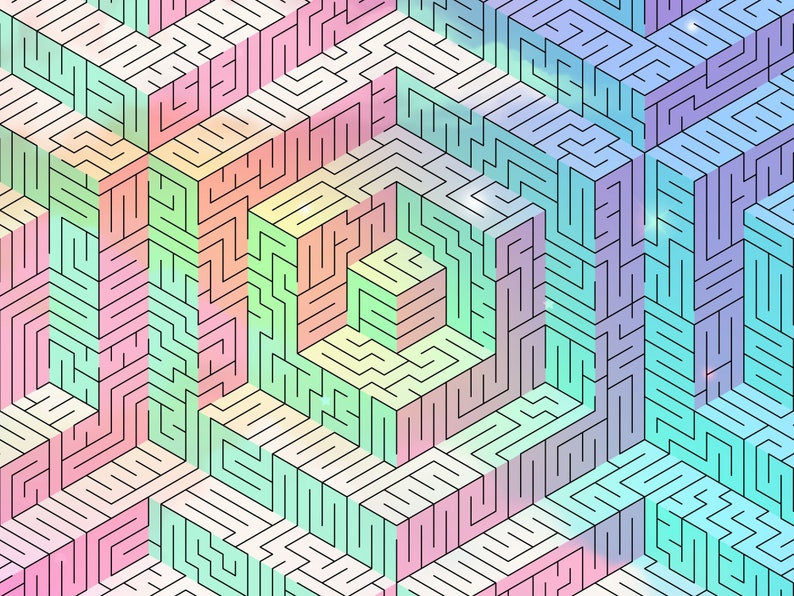 Crazy Cubes Maze! Printable PDF, Full-page Maze - Etsy